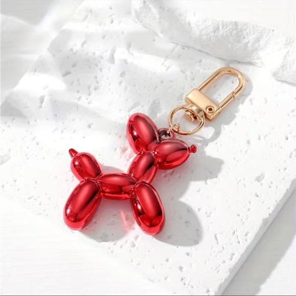 Accessories | Balloon Dog Metallic Red Bag Charm Keychain Brand New ...
